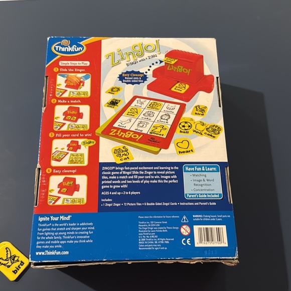 Thinkfun | Toys | Think Zingo Bingo With A Zing Game Board Game 4yrs So ...